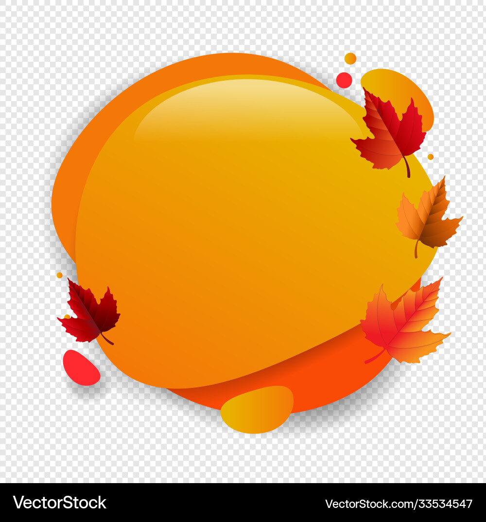 Speech bubble with autumn leaves transparent Vector Image