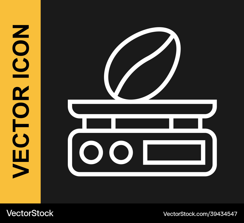White line electronic coffee scales icon isolated Vector Image