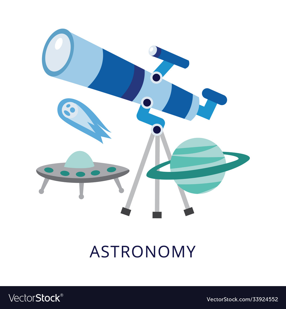 Astronomy studying and school classes banner flat Vector Image