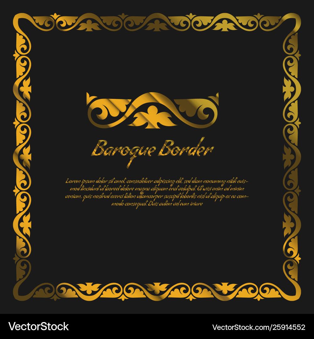 Baroque style vintage frame for your design Vector Image