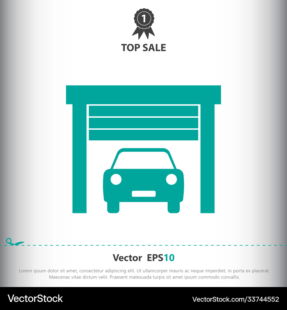 Car garage icon sign symbol flat Royalty Free Vector Image