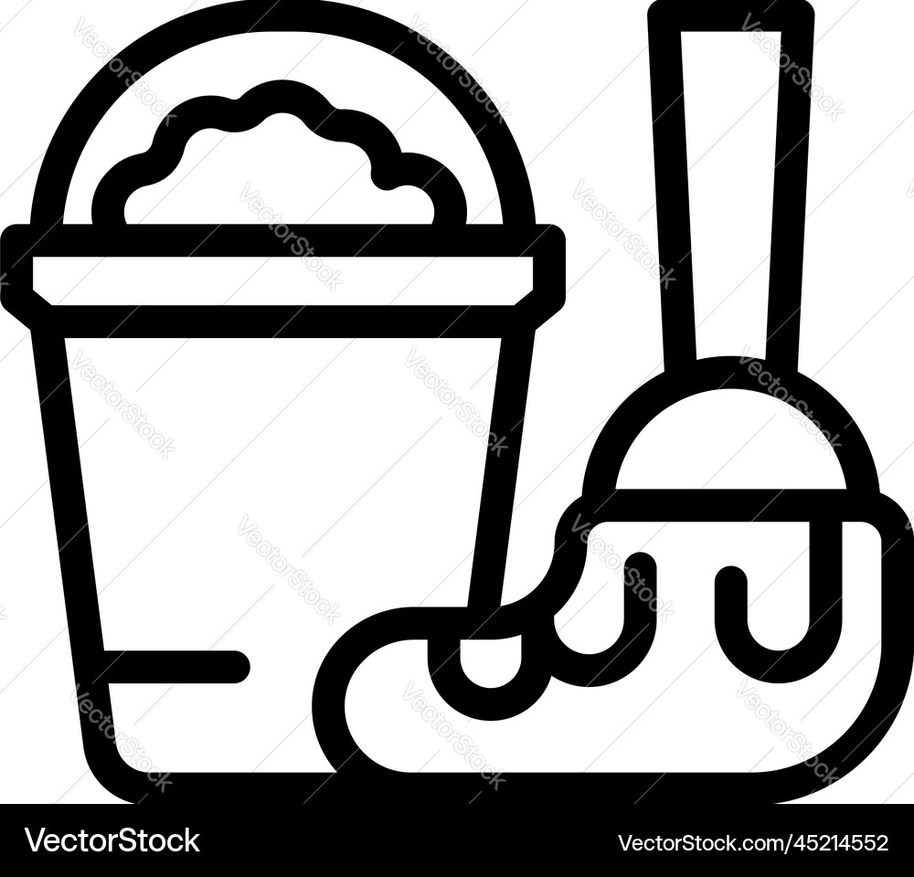 Clean bucket icon outline hand spray Royalty Free Vector