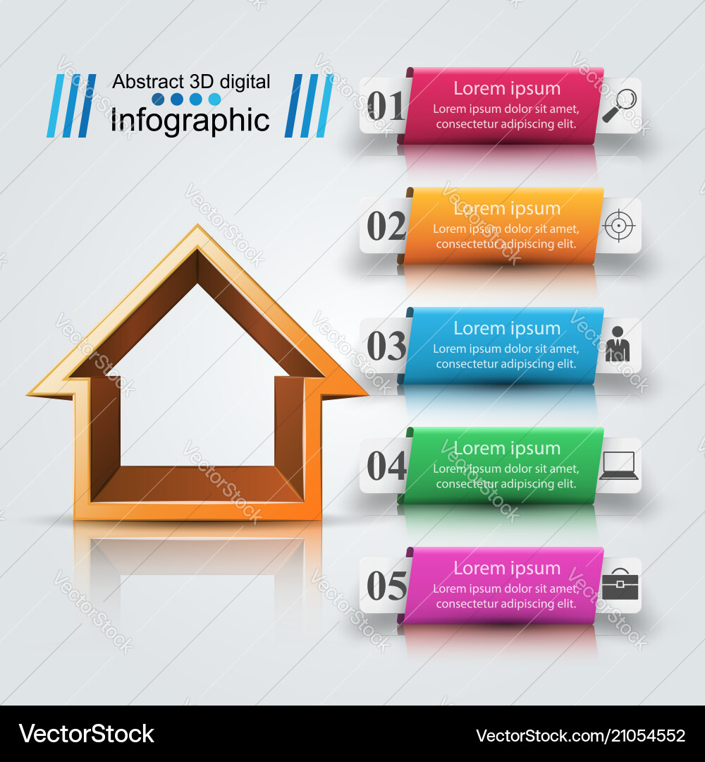 House abstract 3d icon business infographic Vector Image