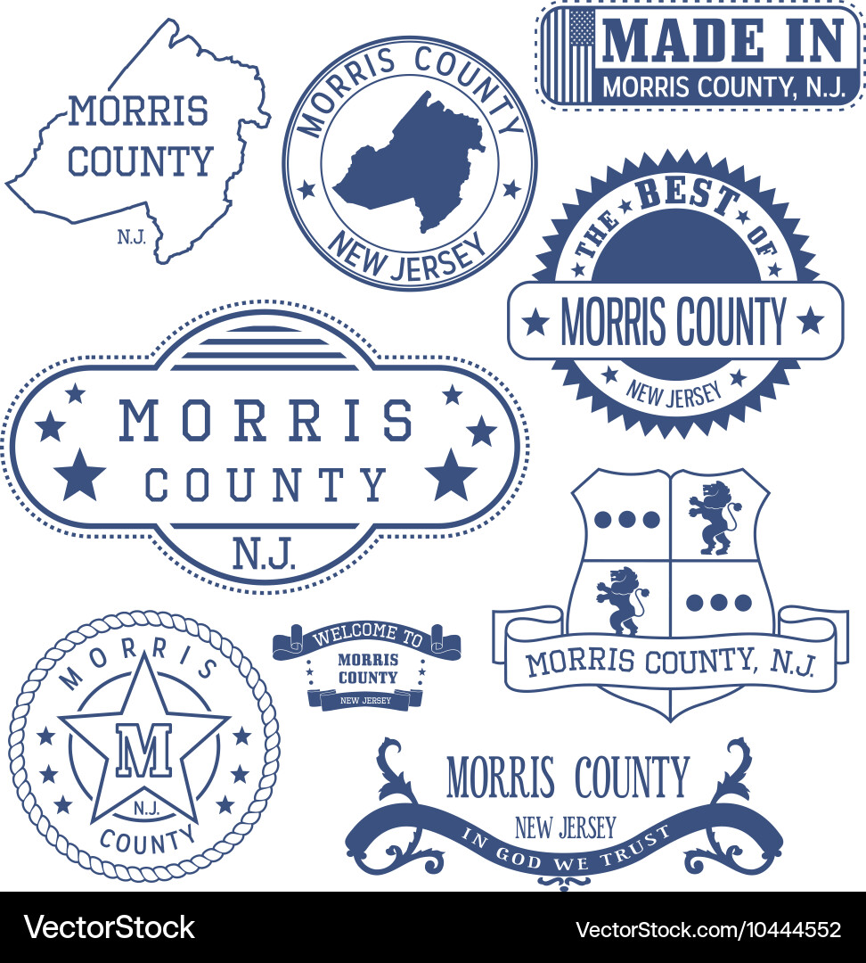 Morris county New Jersey stamsp and seals Vector Image