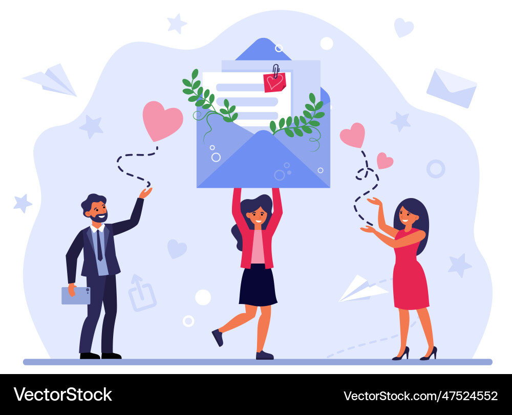 Woman receiving congratulation messages Royalty Free Vector