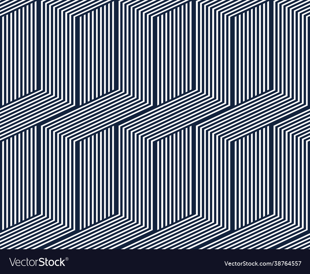 3d dimensional lined cubes seamless pattern Vector Image