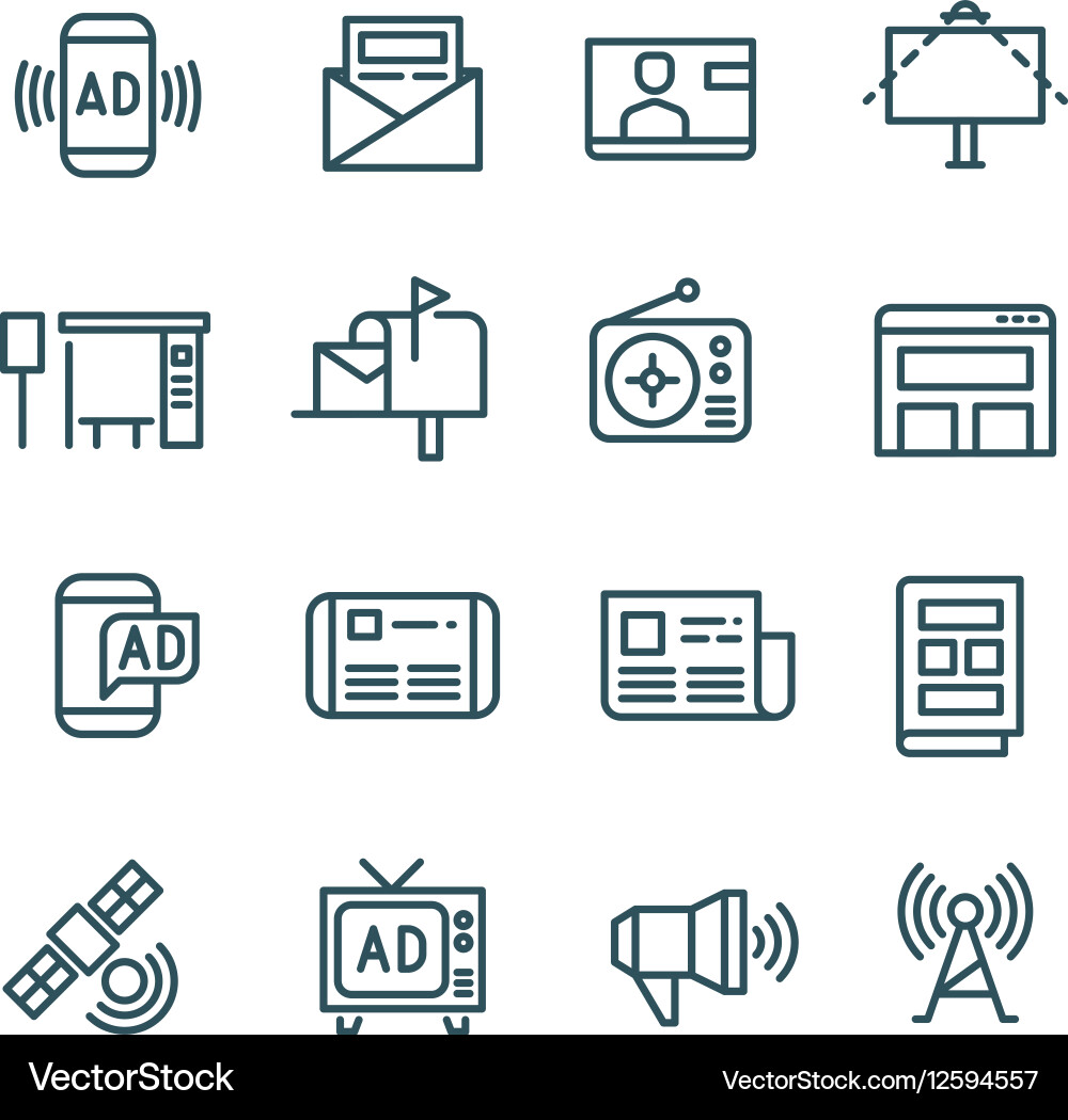 Advertising media advertise advertisement Vector Image