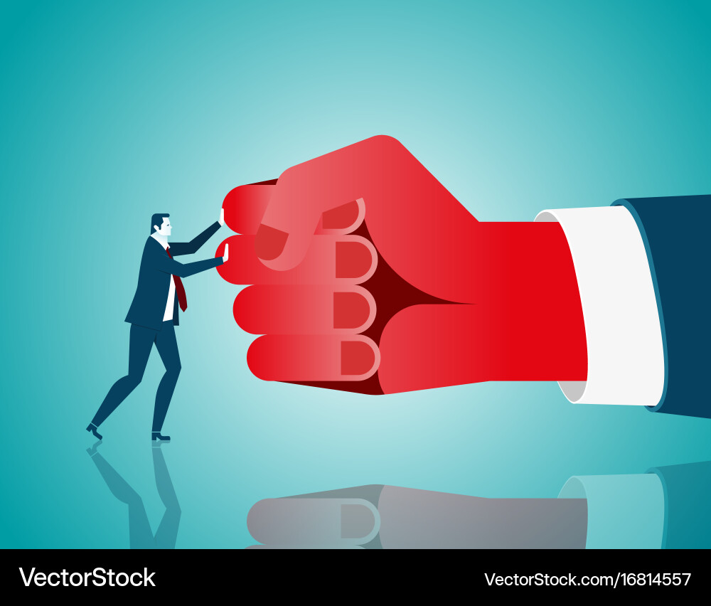 Businessman mediate with opposing concept Vector Image