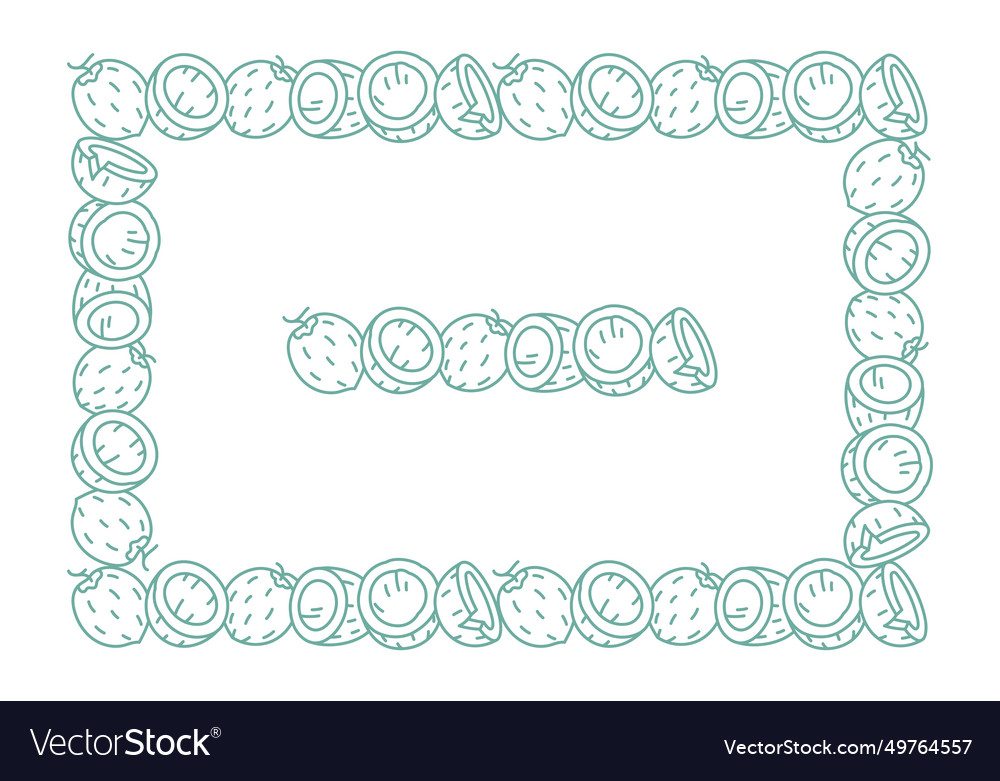 Coconut line rectangle frame background pattern Vector Image