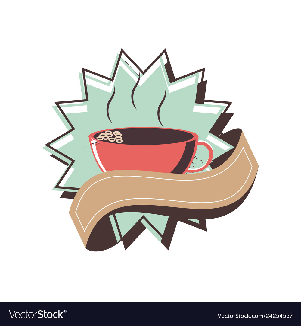Coffee cup elegant frame Royalty Free Vector Image