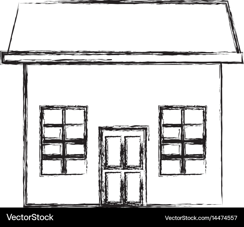 Cute house exterior icon Royalty Free Vector Image