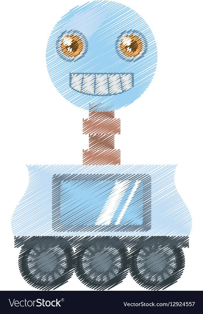 Drawing arificial intelligence robotic smiling Vector Image