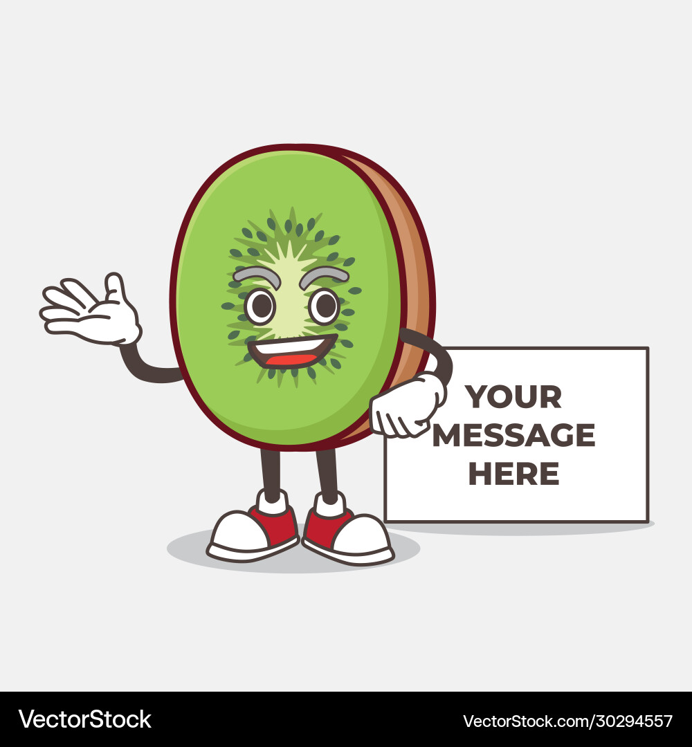 Kiwi fruit cartoon mascot character Royalty Free Vector