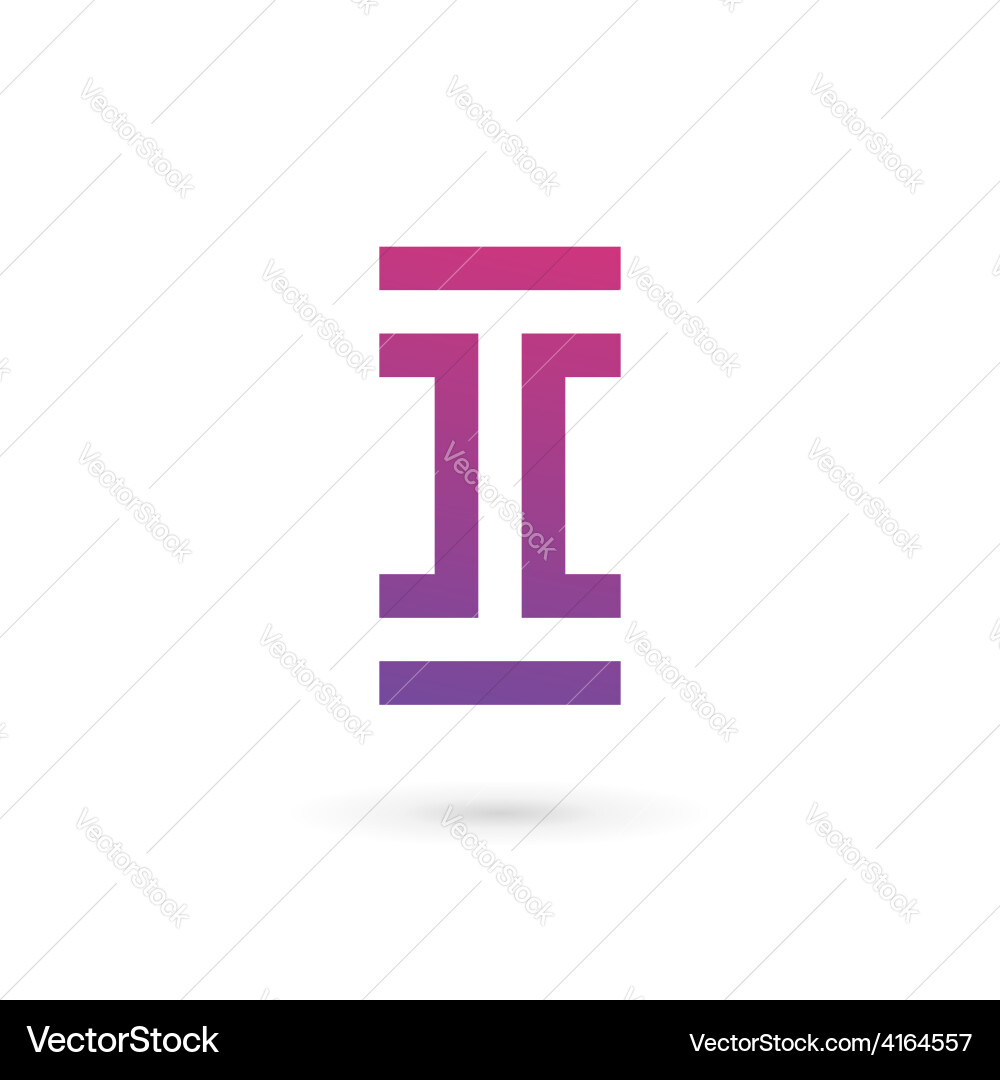 Letter i number 1 logo icon design template Vector Image