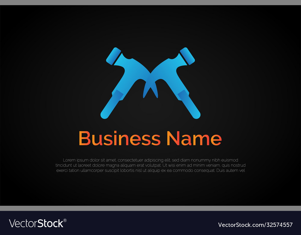 Letter m hammer logo template Royalty Free Vector Image