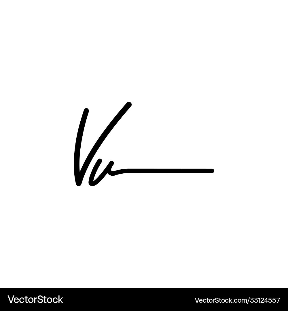 Letter vv signature logo template Royalty Free Vector Image