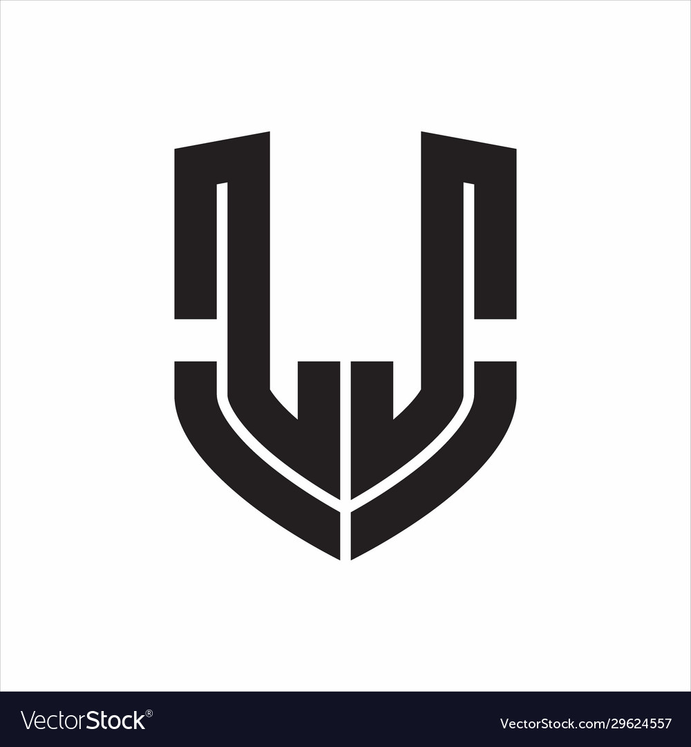 Lj logo monogram with emblem shield shape design Vector Image
