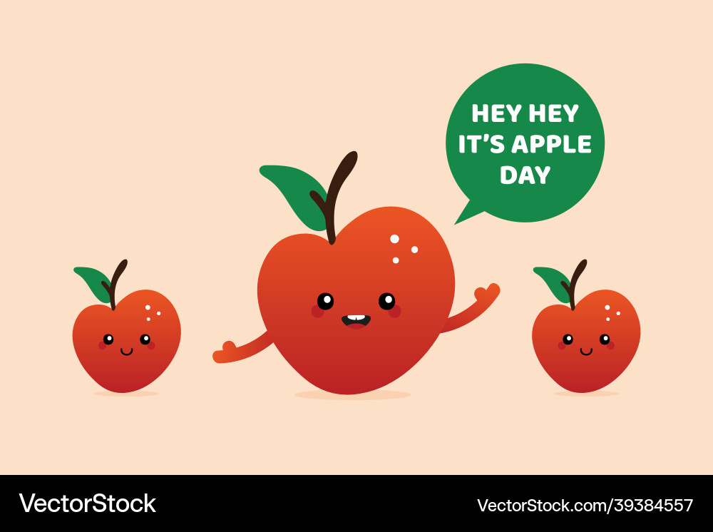 National apple day greeting card Royalty Free Vector Image