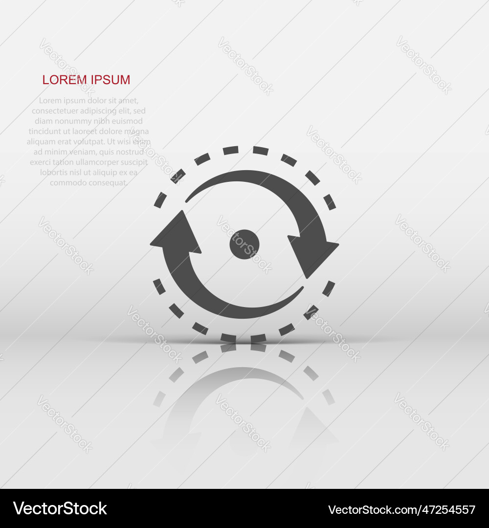Oval with arrows icon in flat style consistency Vector Image