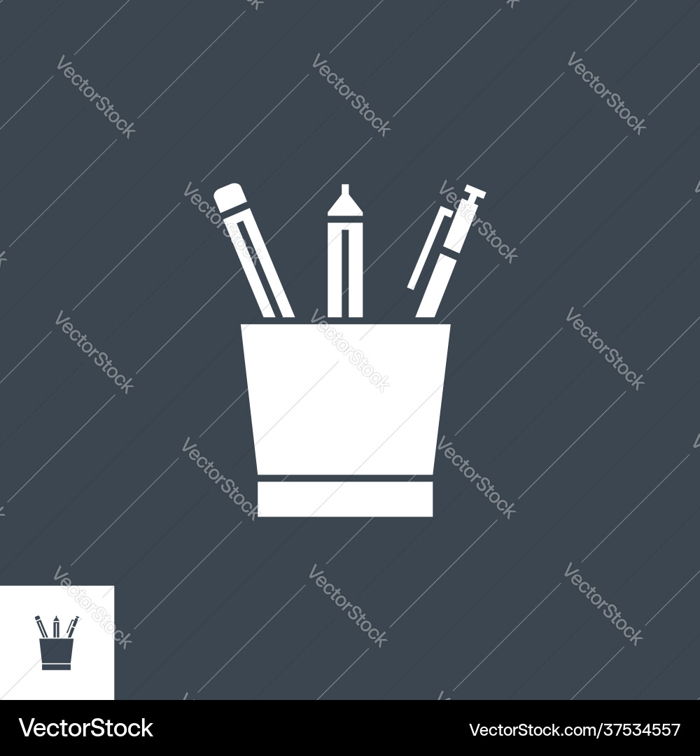 Pencil stand related glyph icon Royalty Free Vector Image
