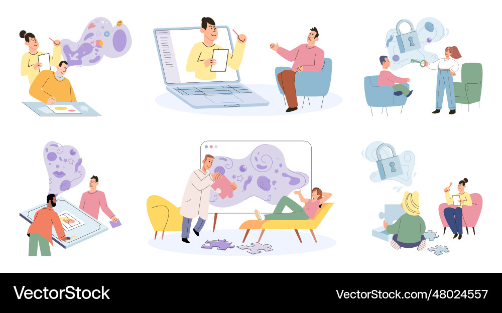 Psychotherapists psychologists work with mental Vector Image