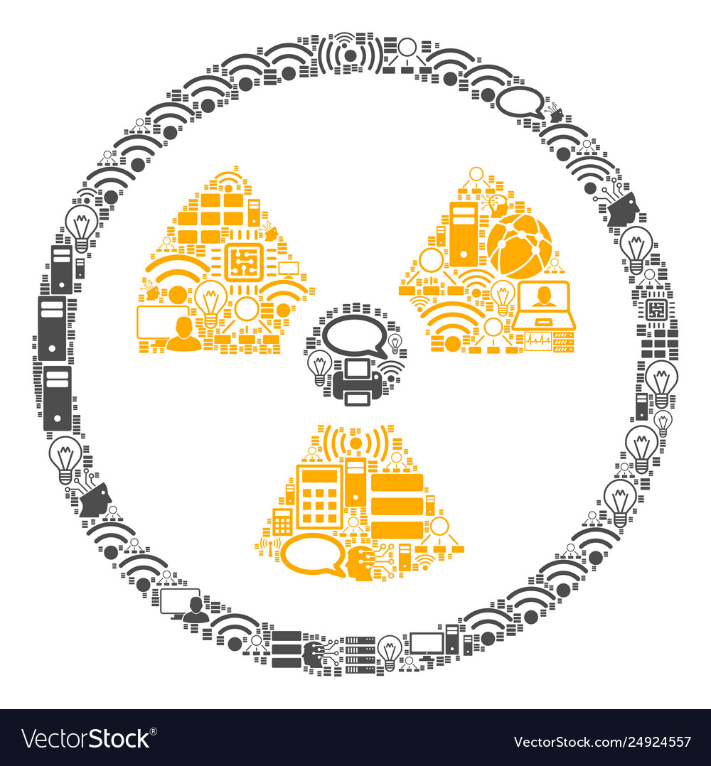 Radioactive mosaic icon for bigdata and computing Vector Image Radioactive mosaic icon for bigdata and computing Vector Image