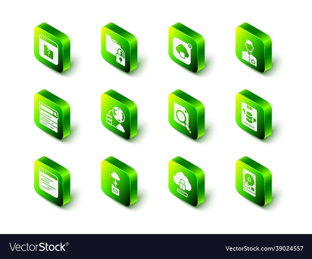Set folder and lock cloud technology data Vector Image