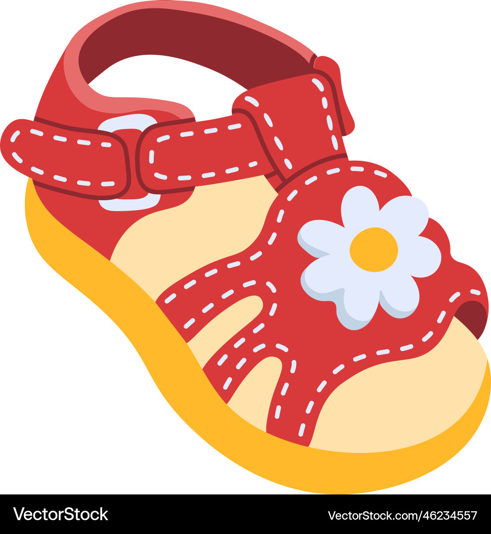 Summer sandal shoe for kids flat Royalty Free Vector Image