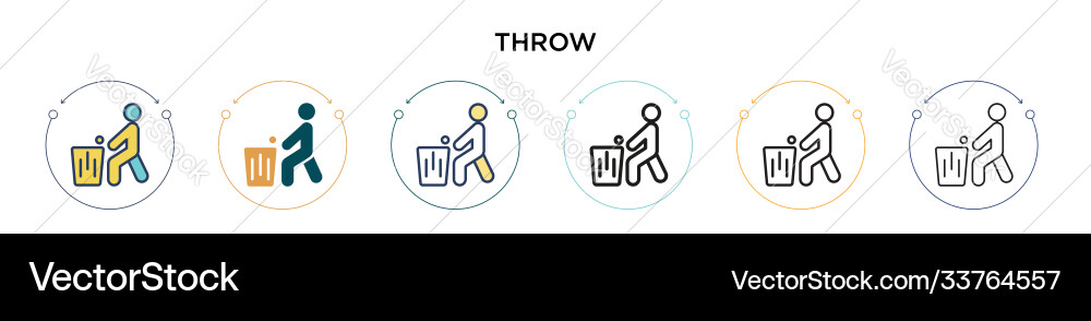 Throw icon in filled thin line outline and stroke Vector Image