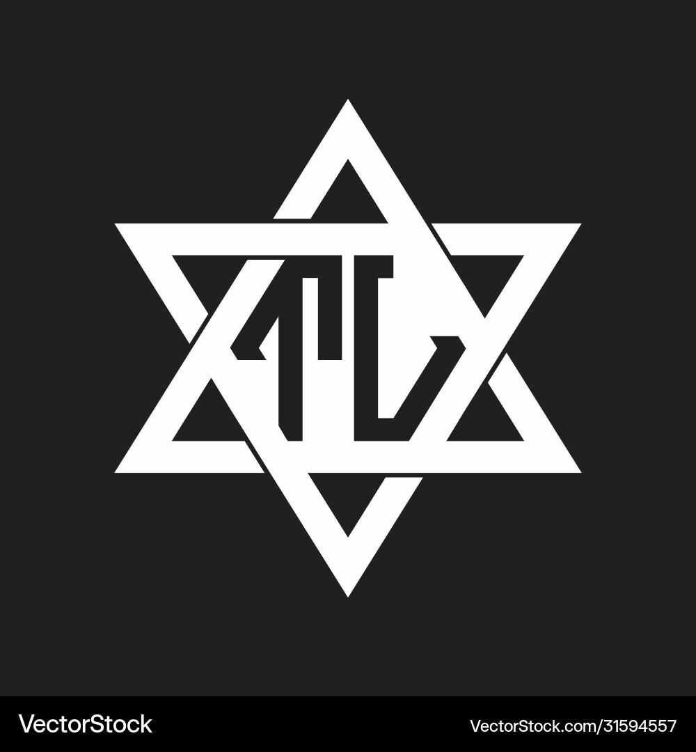Tl logo monogram isolated with six star shape Vector Image