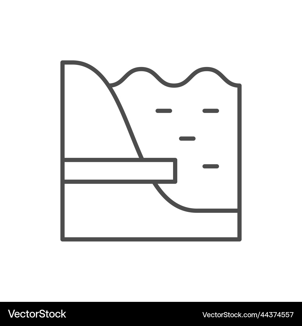 Waste water discharge line icon Royalty Free Vector Image