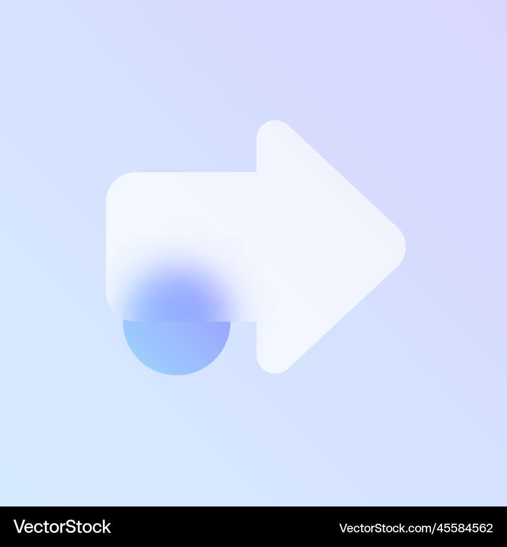 Arrow glass morphism trendy style icon Royalty Free Vector