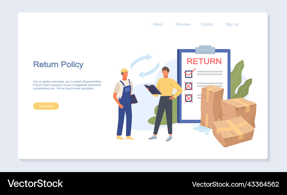 Bad delivery return policy of broken goods Vector Image
