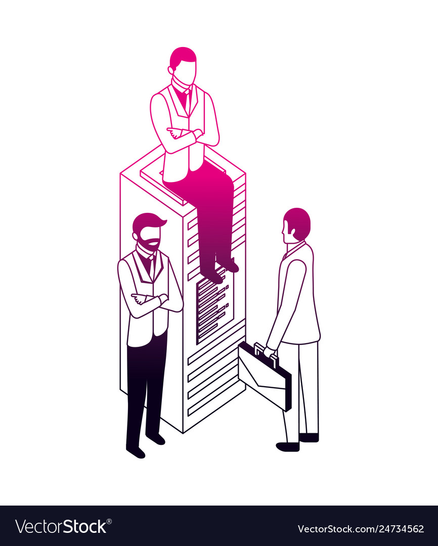 Businessmen database server technology work Vector Image