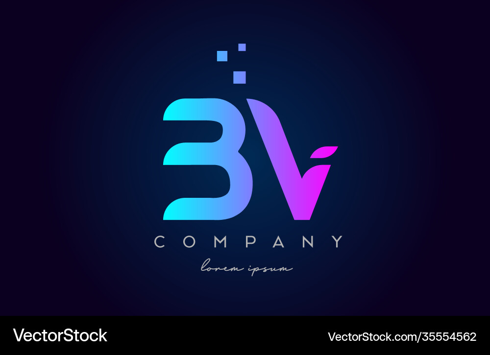Bv b v alphabet letter logo icon combination Vector Image
