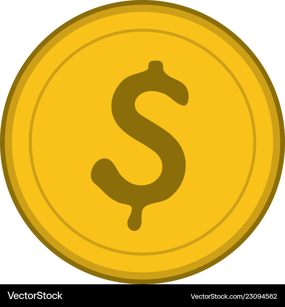Coin money symbol Royalty Free Vector Image - VectorStock