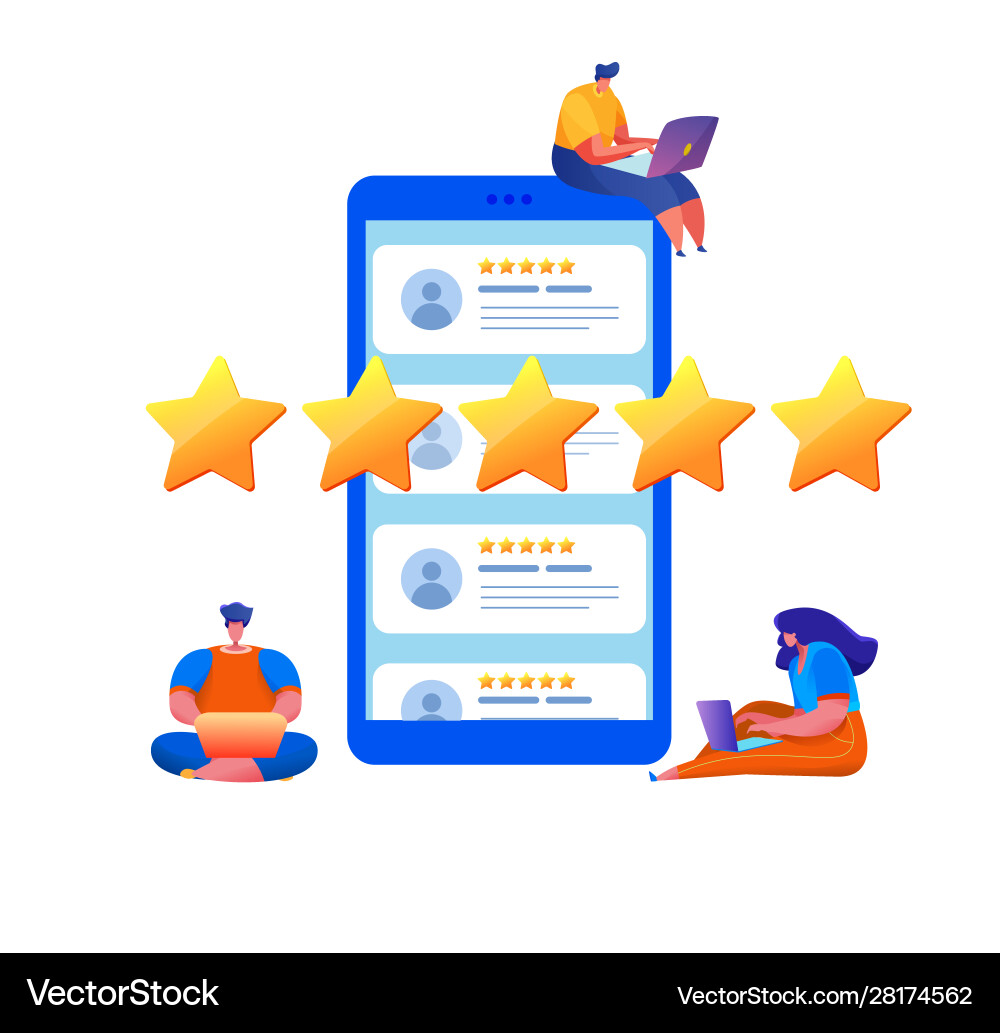 Customer feedback prople rating with stars Vector Image