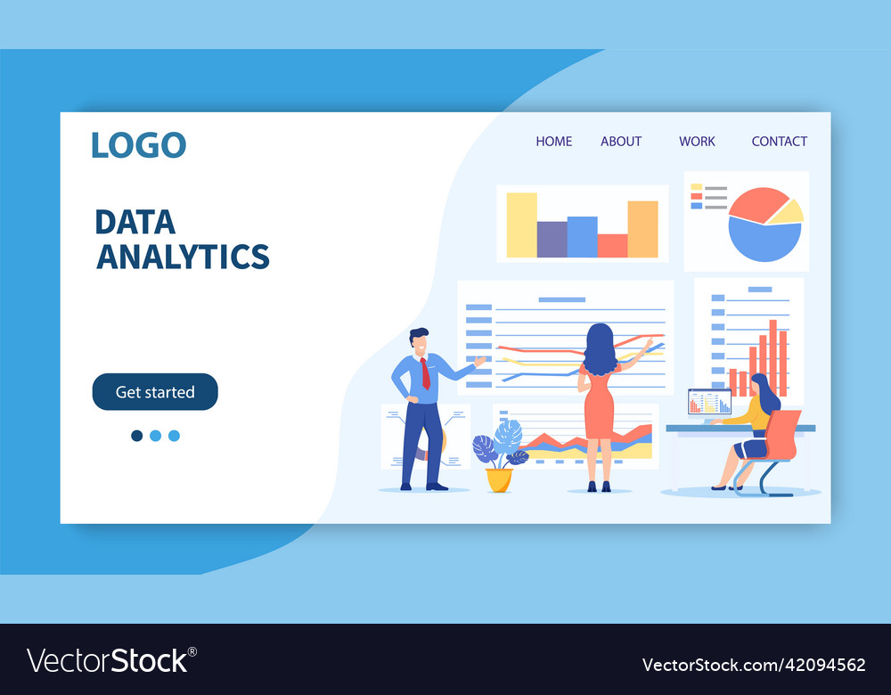 Data analytics dashboard Royalty Free Vector Image