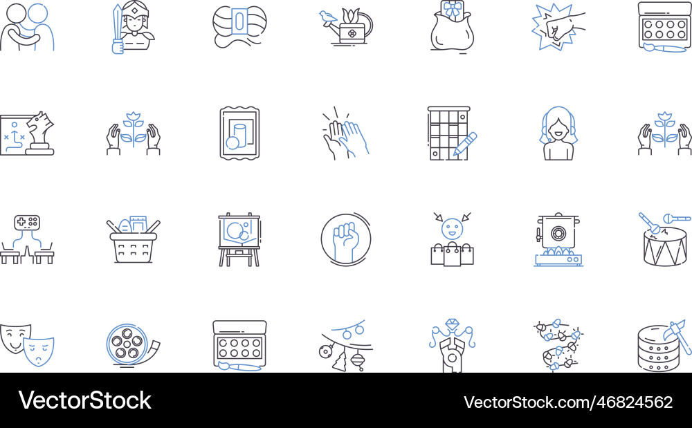 Diversion line icons collection distraction Vector Image