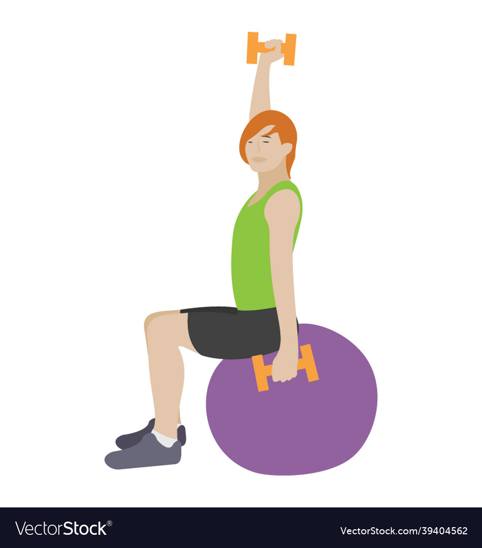 Dumbbells exercise Royalty Free Vector Image - VectorStock