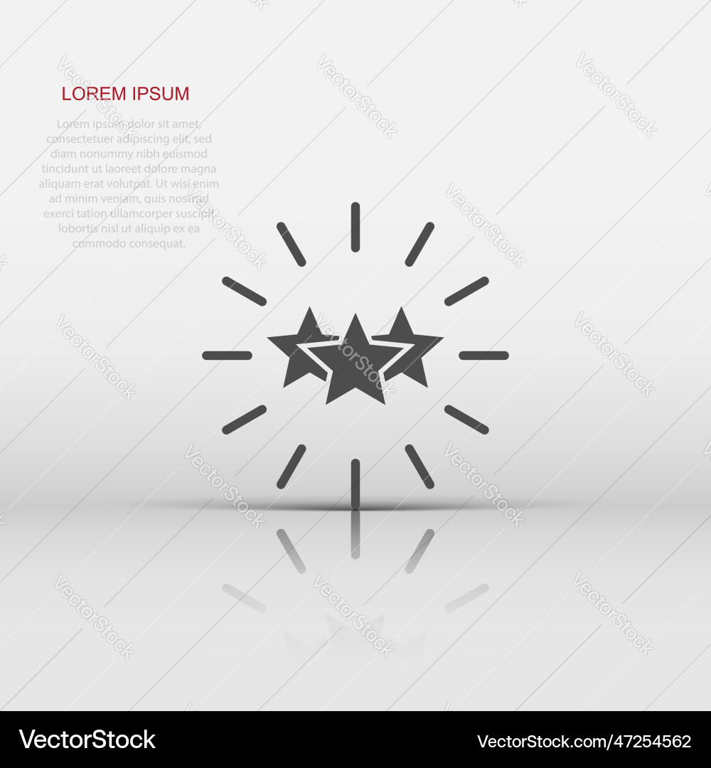 Excellence icon in flat style star ribbon Vector Image