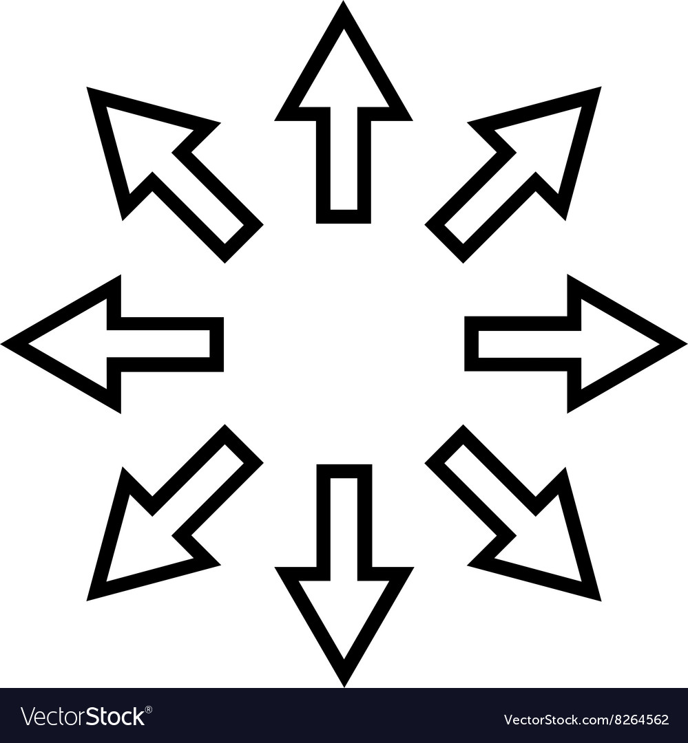 Explode arrows thin line icon Royalty Free Vector Image