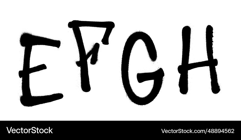 Graffiti spray font alphabet with a in black Vector Image