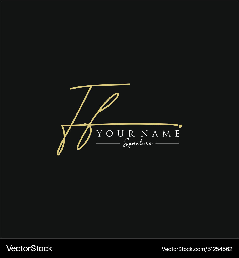 Letter ff signature logo template Royalty Free Vector Image
