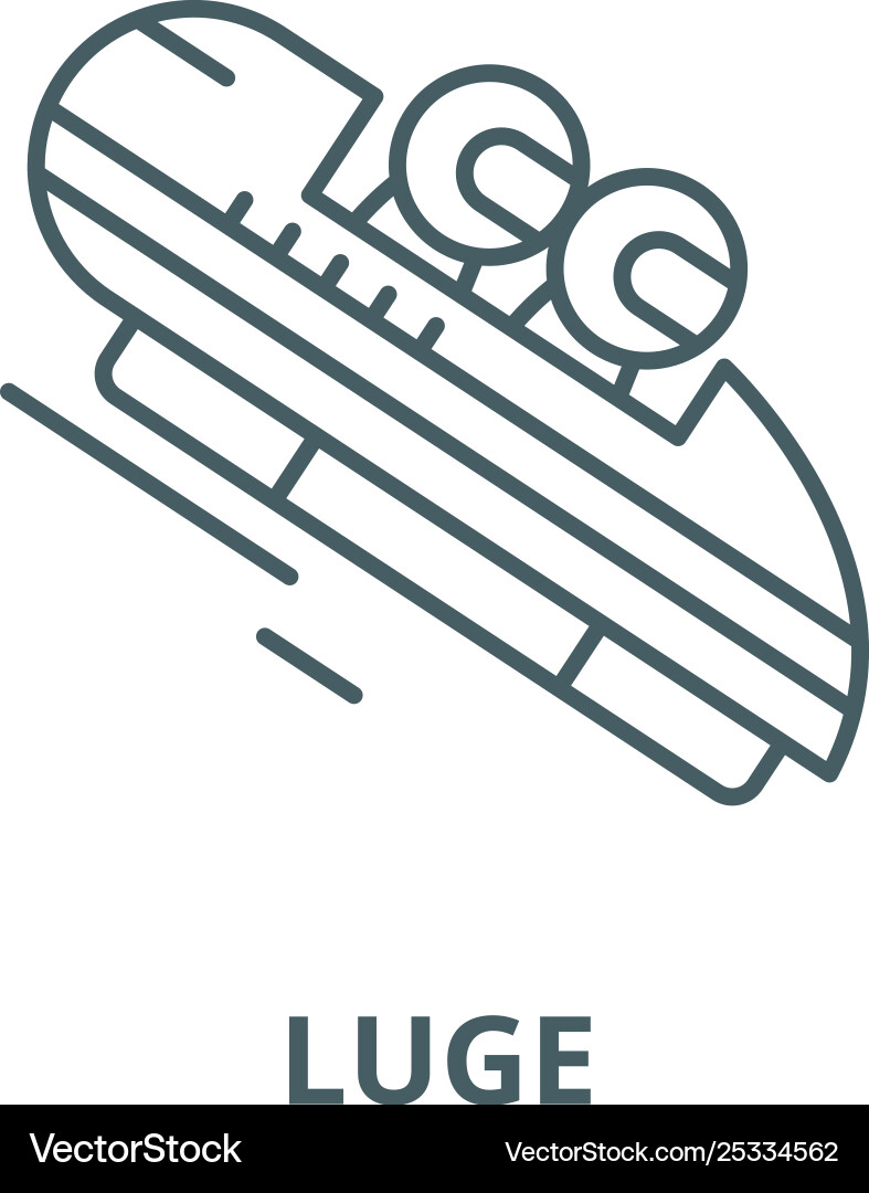 Luge line icon linear concept outline Royalty Free Vector