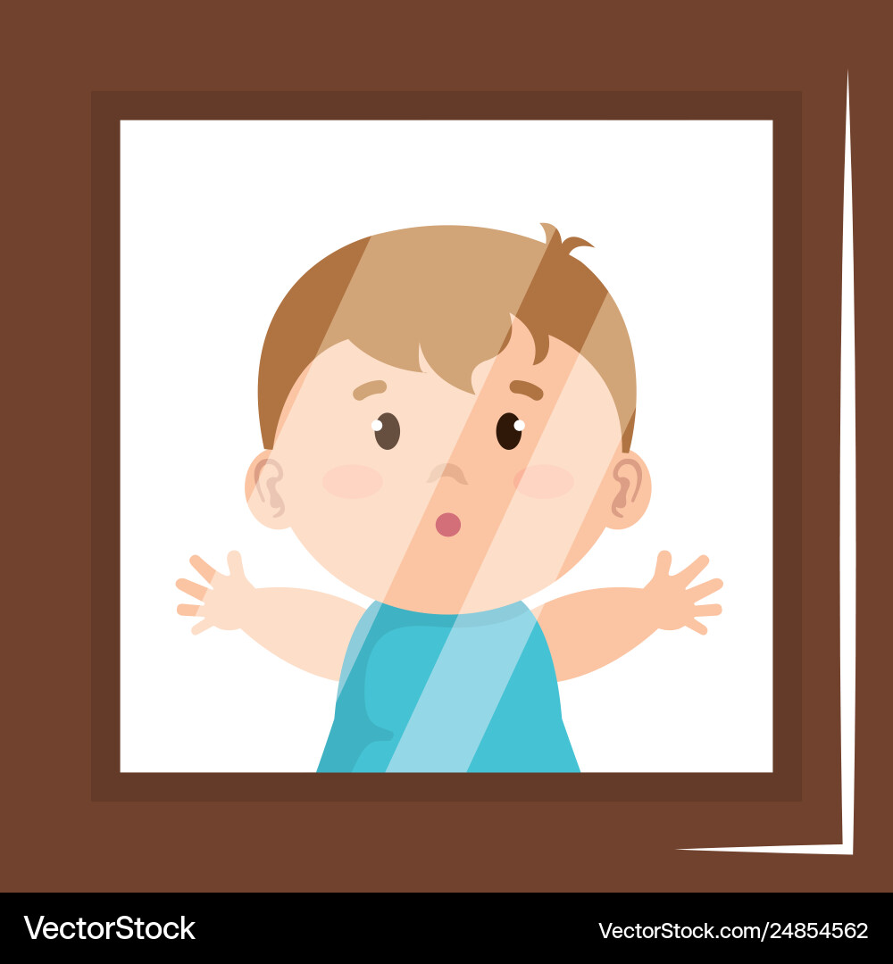 Photo frame with baby picture Royalty Free Vector Image