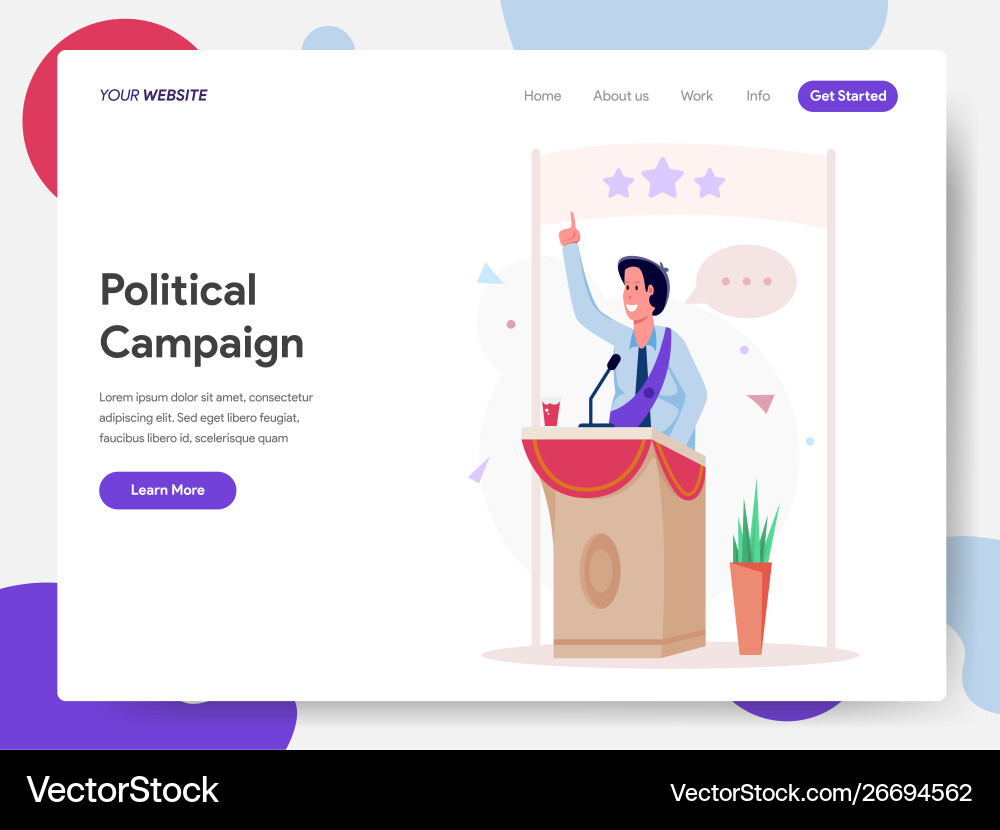 Politician campaign on podium Royalty Free Vector Image