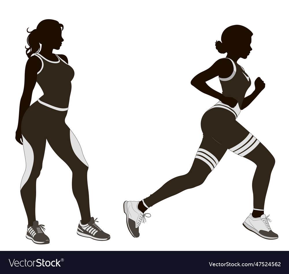 Running woman abstract silhouette Royalty Free Vector Image