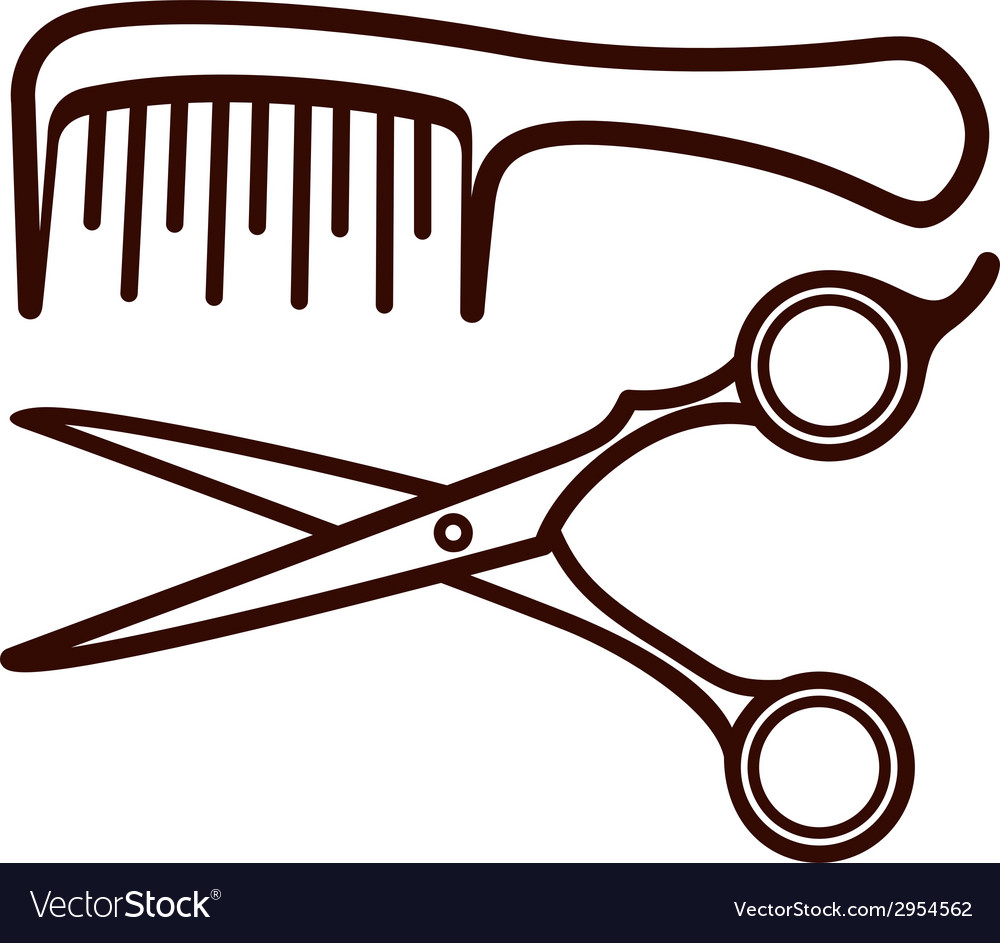 Scissors and comb Royalty Free Vector Image - VectorStock
