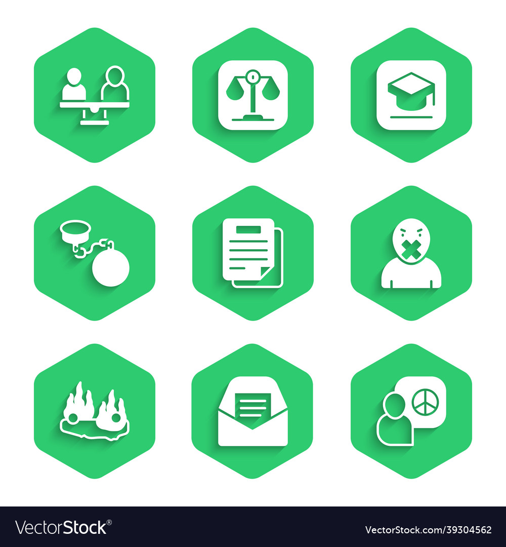 Set document mail and e-mail peace talks censor Vector Image